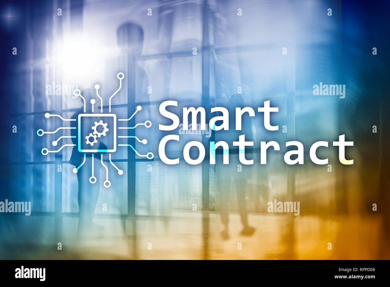 Smart contract, blockchain technology in business, finance hi-tech ...