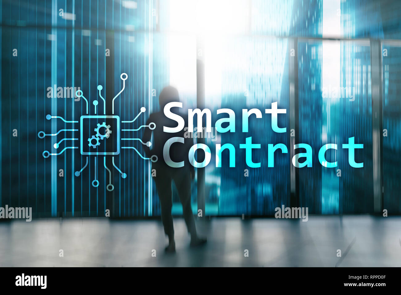 Smart contract, blockchain technology in business, finance hi-tech ...