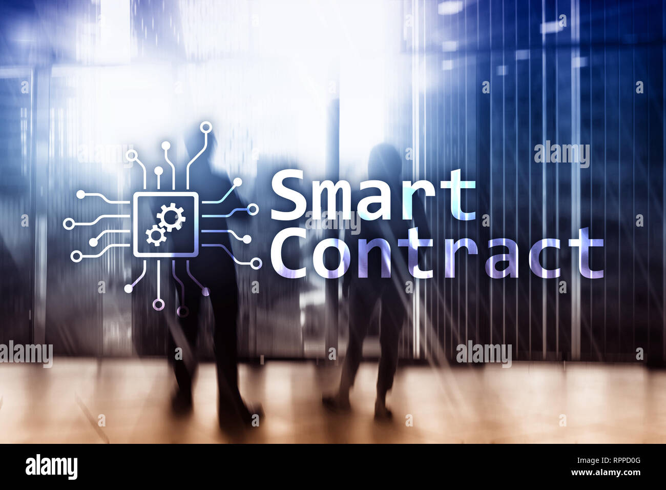 Smart contract, blockchain technology in business, finance hi-tech ...