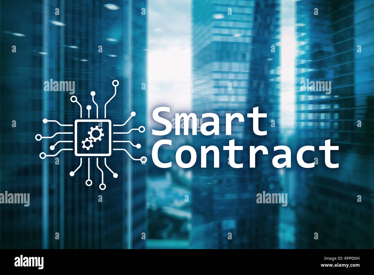 Smart contract, blockchain technology in business, finance hi-tech ...