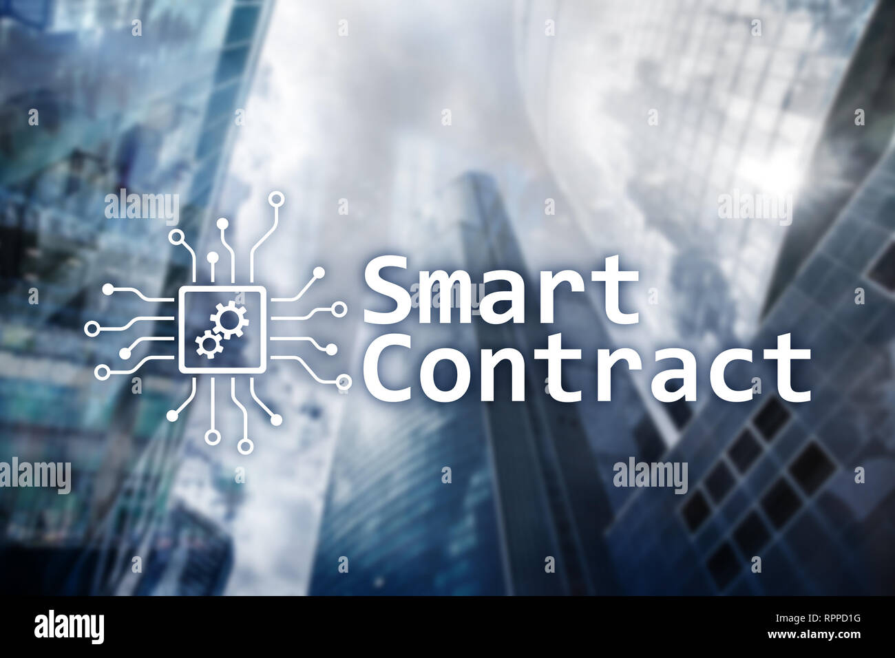 Smart contract, blockchain technology in business, finance hi-tech ...