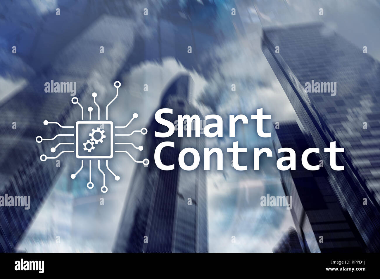 Smart contract, blockchain technology in business, finance hi-tech ...