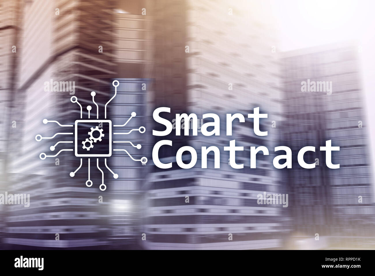 Smart contract, blockchain technology in business, finance hi-tech ...