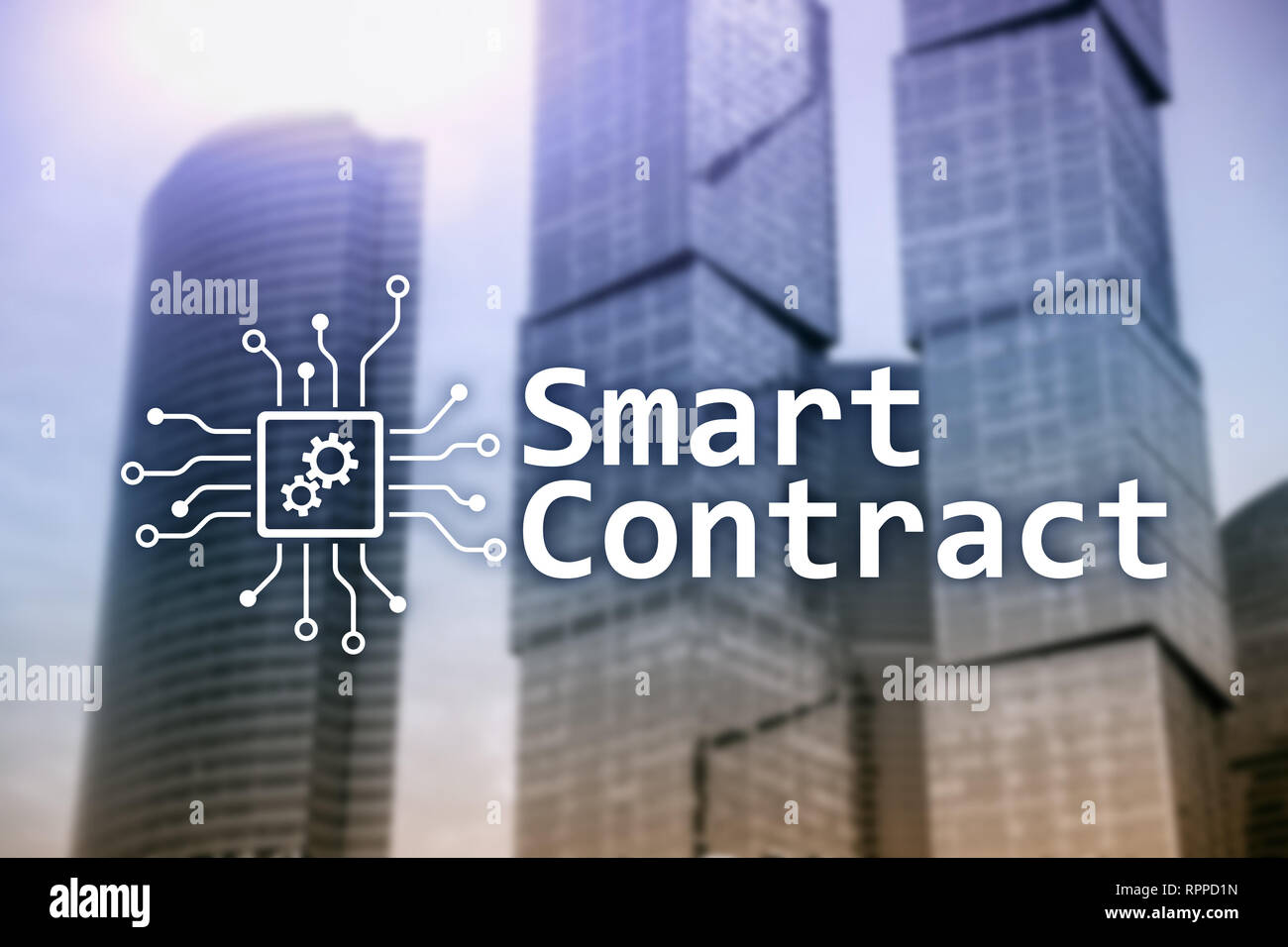 Smart contract, blockchain technology in business, finance hi-tech ...