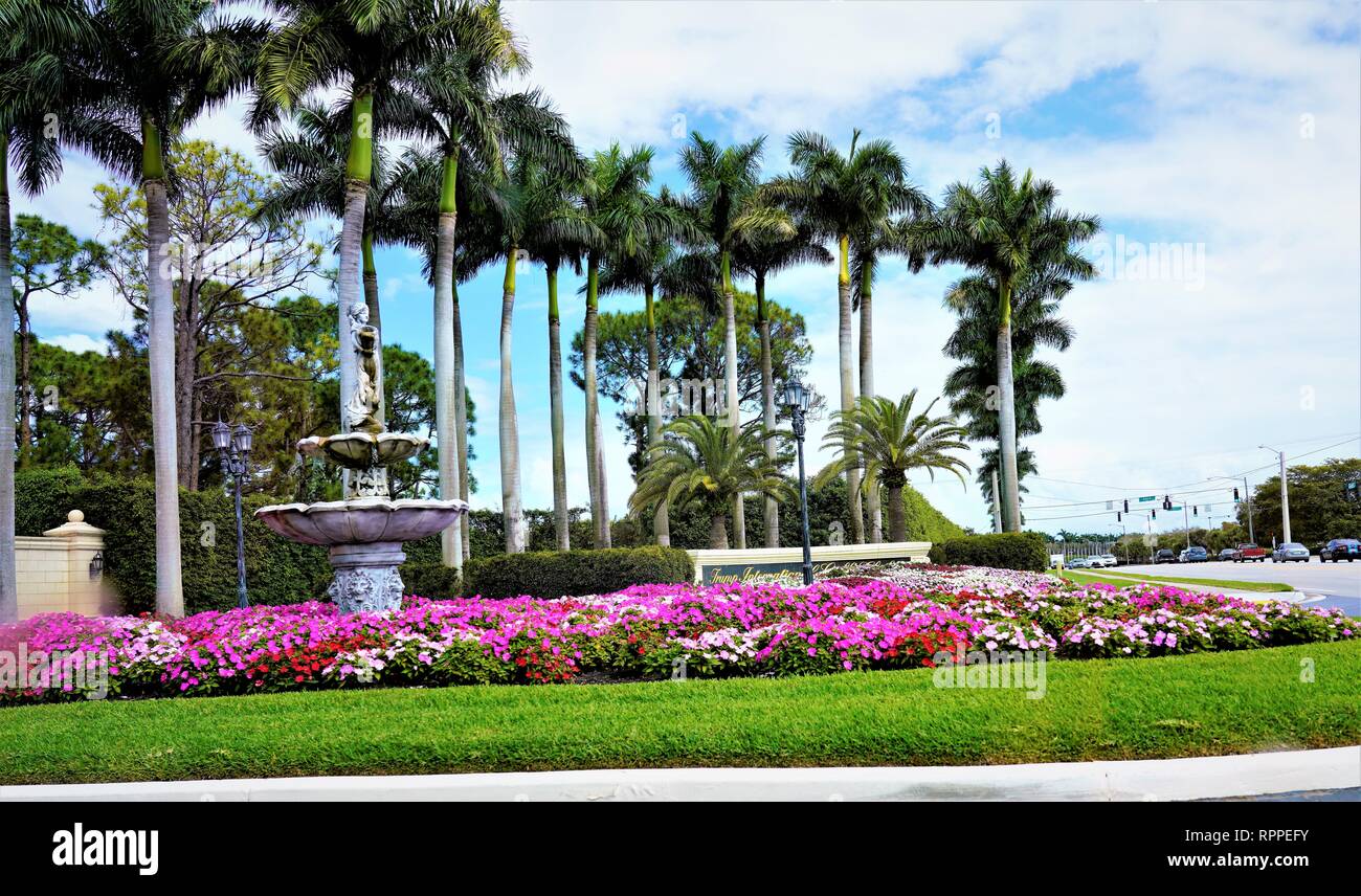 The entrance to Trump International Golf Club, a private golf club ...
