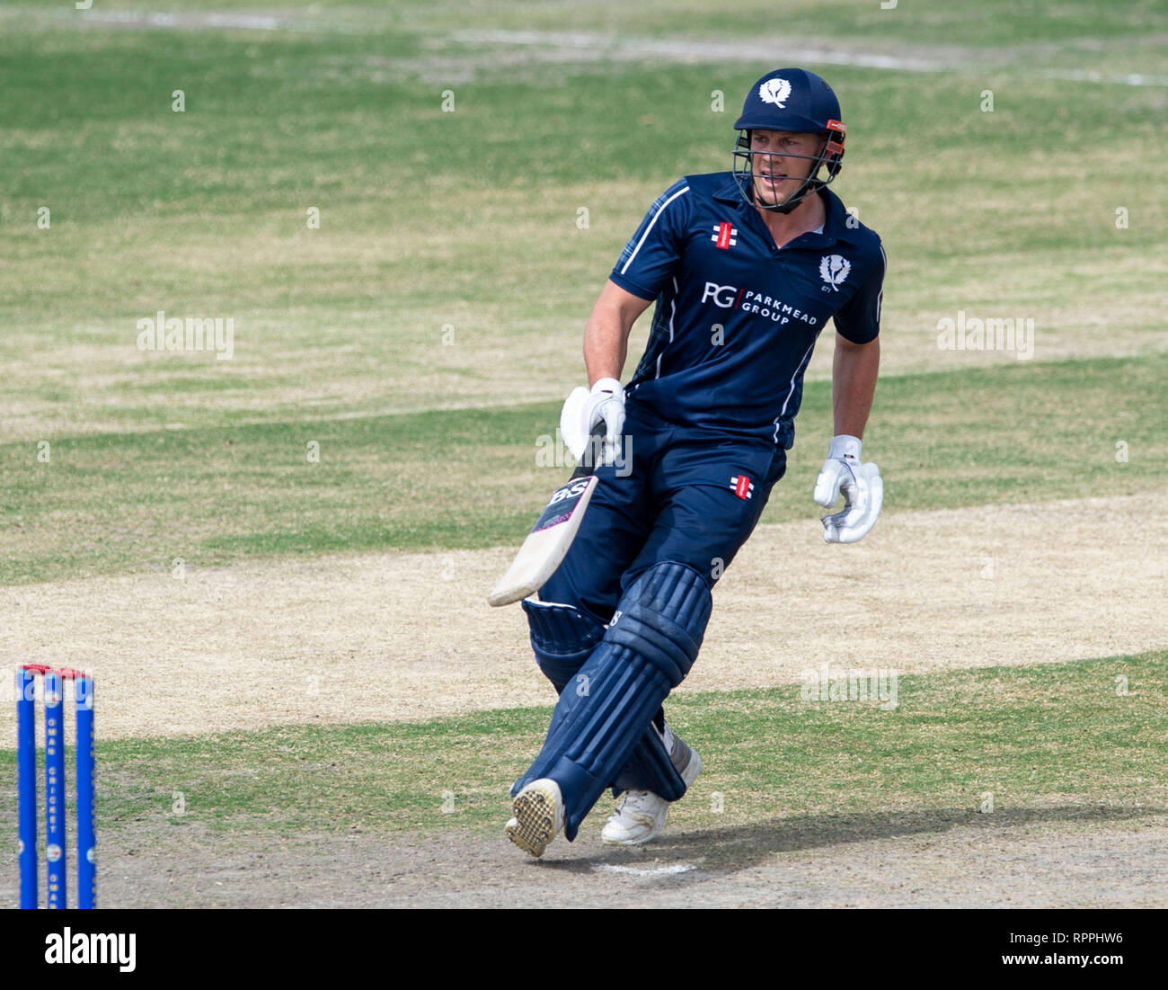 Muscat, Oman. 22nd Feb, 2019. Pic shows: Scotland left hander, George ...