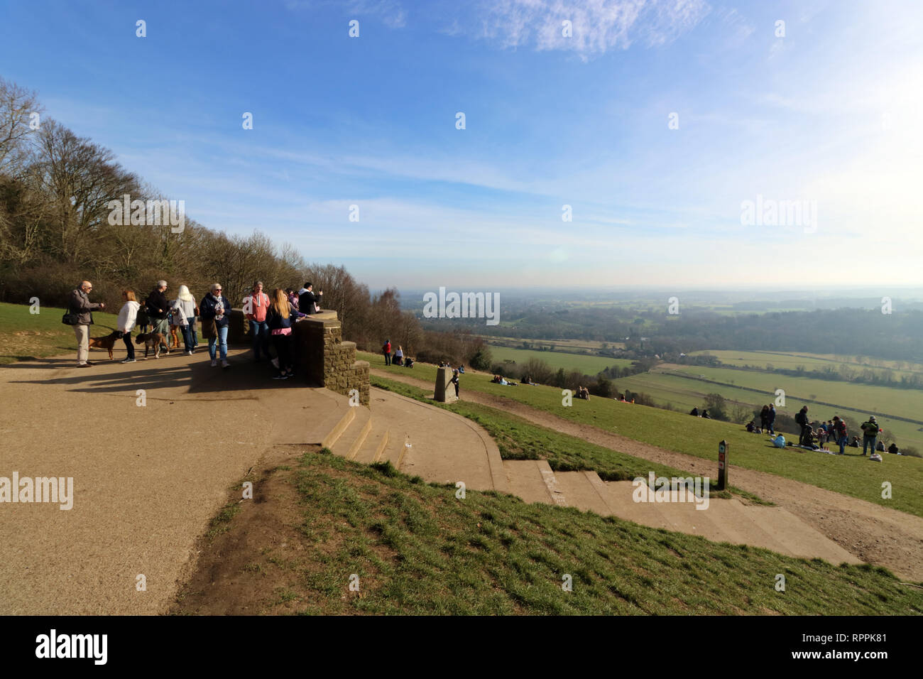 Box Hill, Surrey, UK 22nd February 2019. A glorious afternoon of spring ...