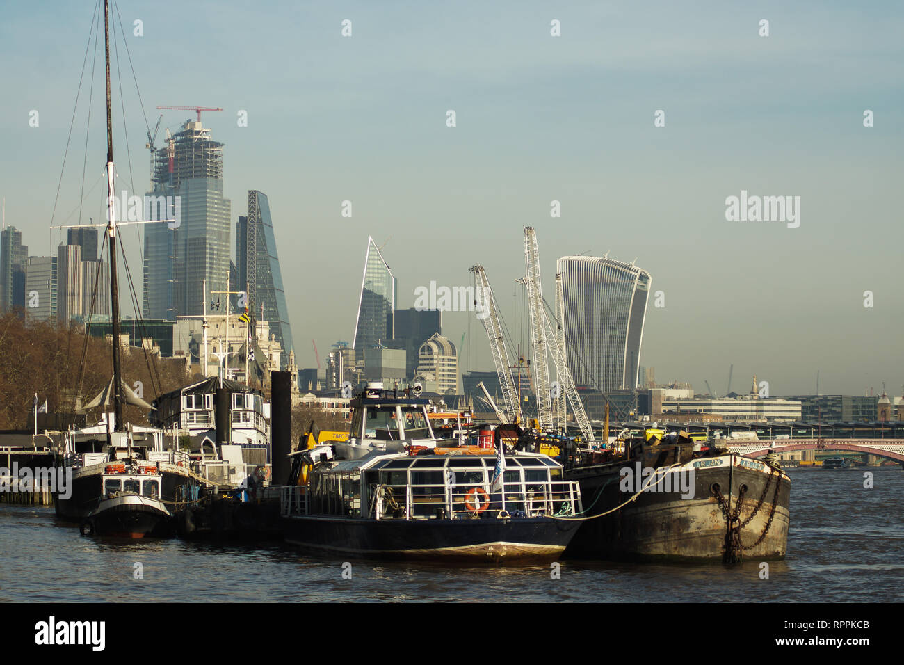 London, UK. 22nd Feb, 2019. Whitehall, Embankment, the Strand in ...