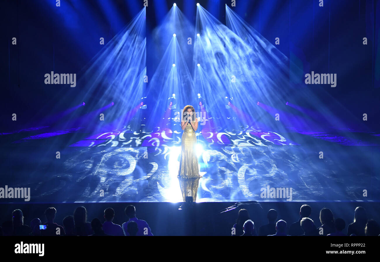 Berlin, Germany. 22nd Feb, 2019. The singer Makeda is on stage for the ...