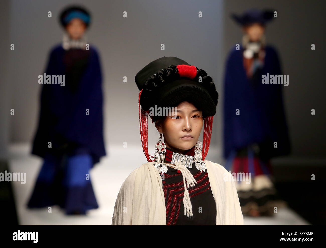 Beijing, China. 28th Oct, 2018. Models wear the latest designs by A Niu ...