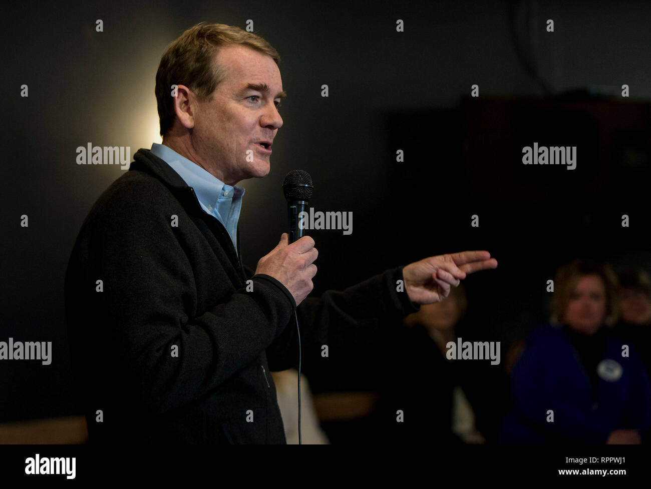 Johnston, Iowa, USA. 22nd Feb, 2019. U.S. Senator MICHAEL BENNET (D ...