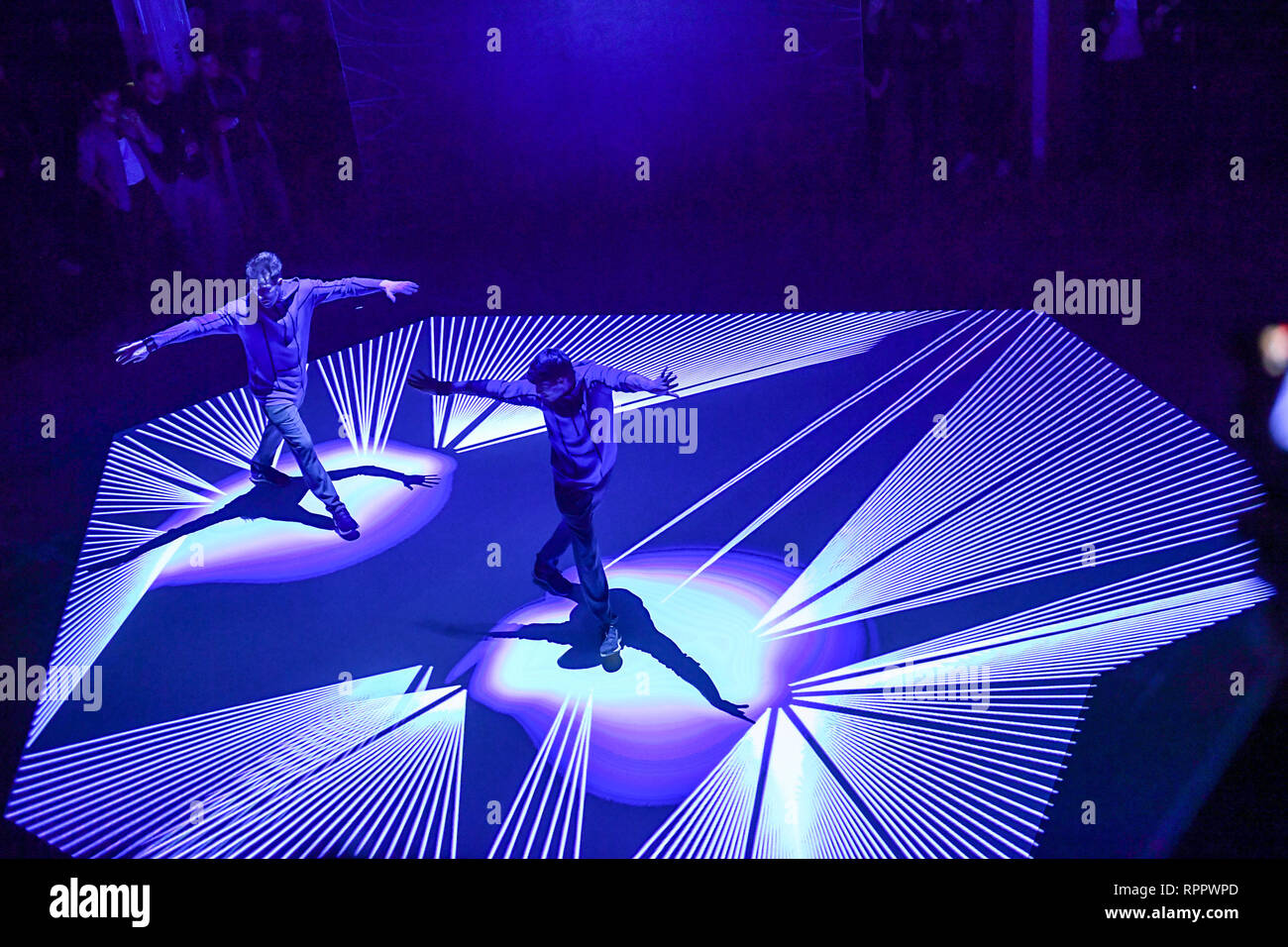 Berlin, Germany. 21st Feb, 2019. Breakdancers present the first joint ...