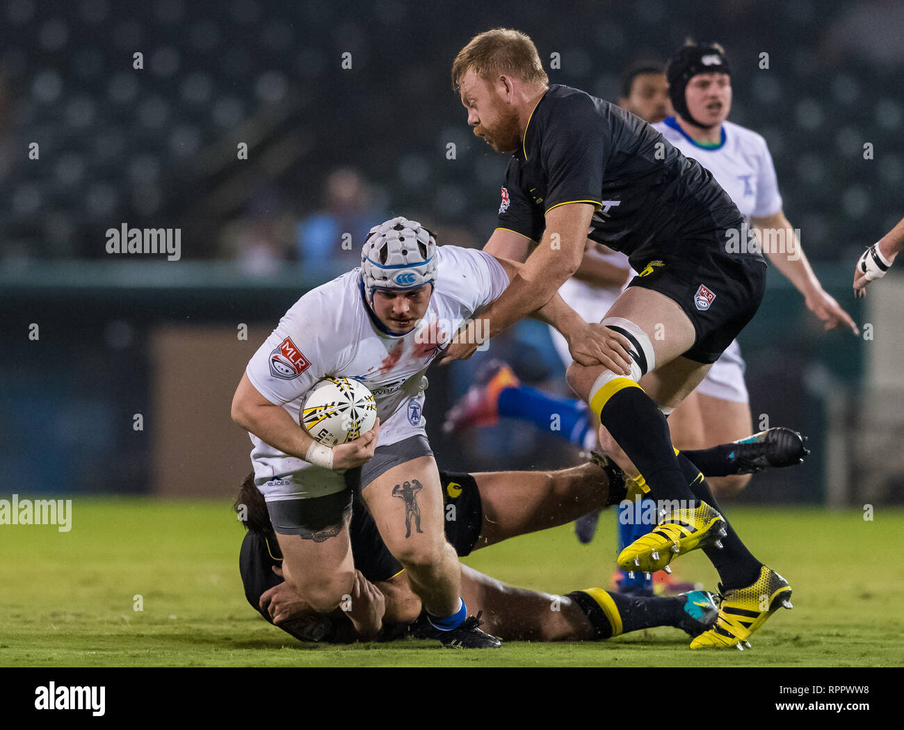February 22, 2019 Toronto Arrows hooker Andrew Quattrin (2) gets past ...