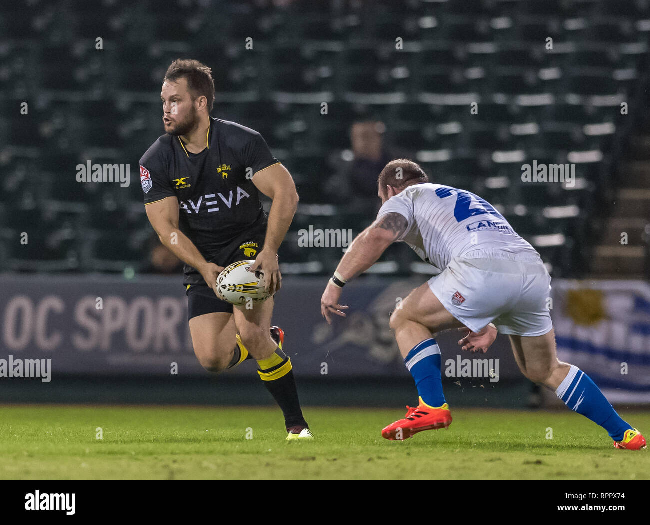 February 22, 2019 Houston SaberCats center Conor Mills (23) during the ...