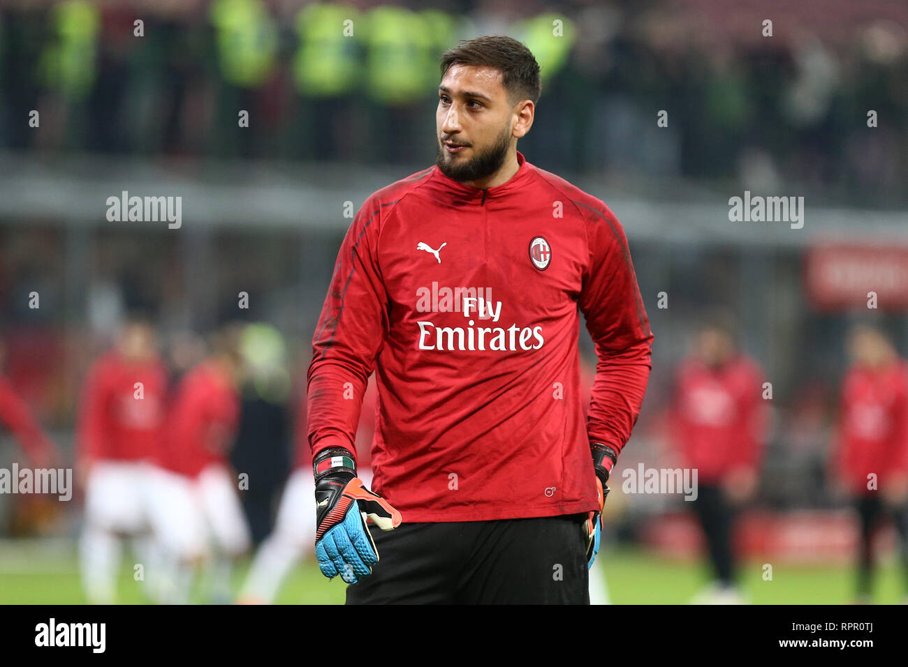 Milano, Italy. 22th February, 2019. Gianluigi Donnarumma of Ac Milan in ...