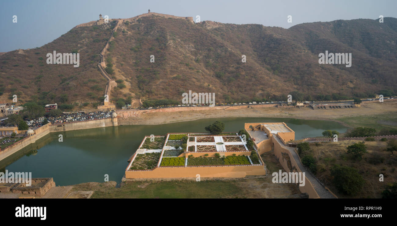 High angle view of formal garden, Kesar Kyari Garden (Saffron Garden ...