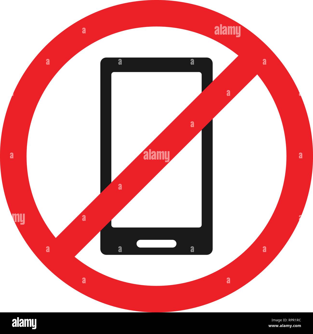 Mobile phone restricted icon flat Stock Vector Images - Alamy