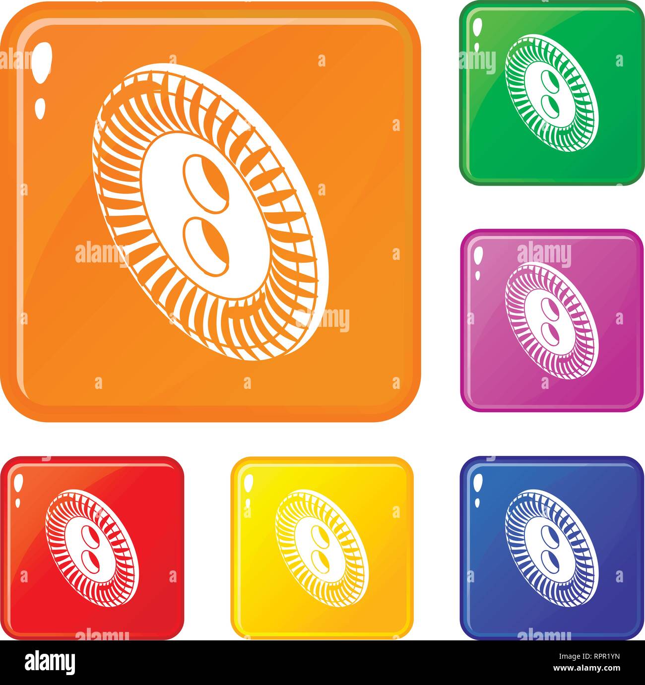 Flower clothes button icons set vector color Stock Vector Image & Art ...