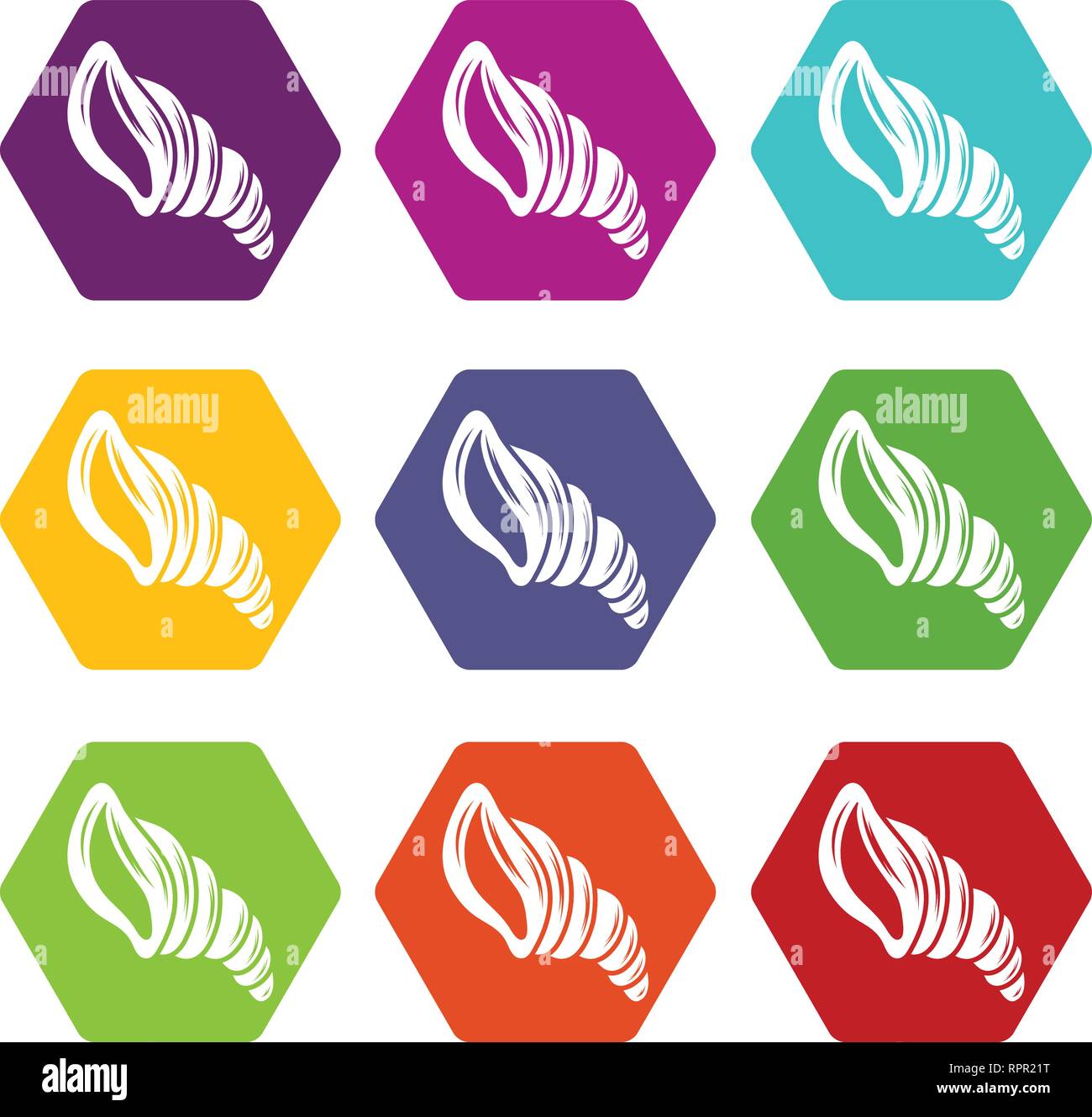 Spiral shell icons set 9 vector Stock Vector Image & Art - Alamy