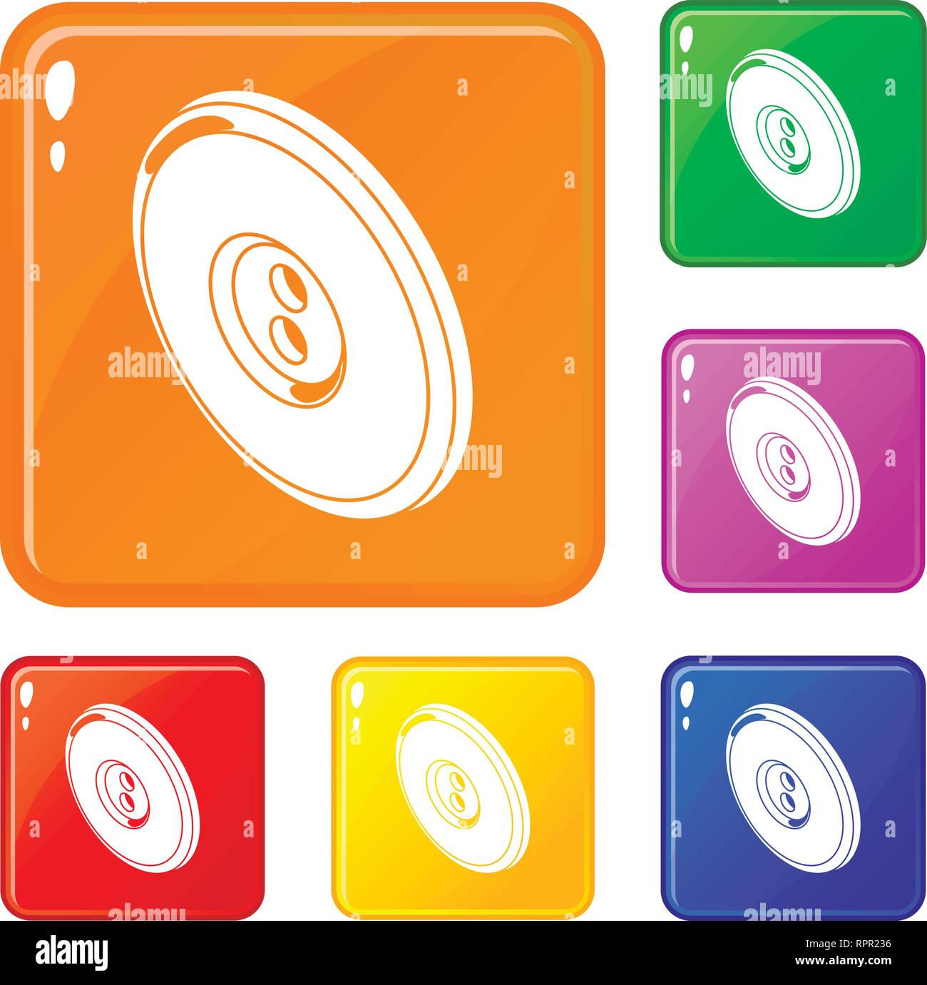 Round clothes button icons set vector color Stock Vector Image & Art ...