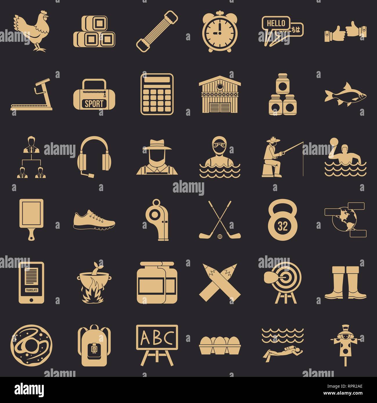 Activity icons set, simple style Stock Vector Image & Art - Alamy