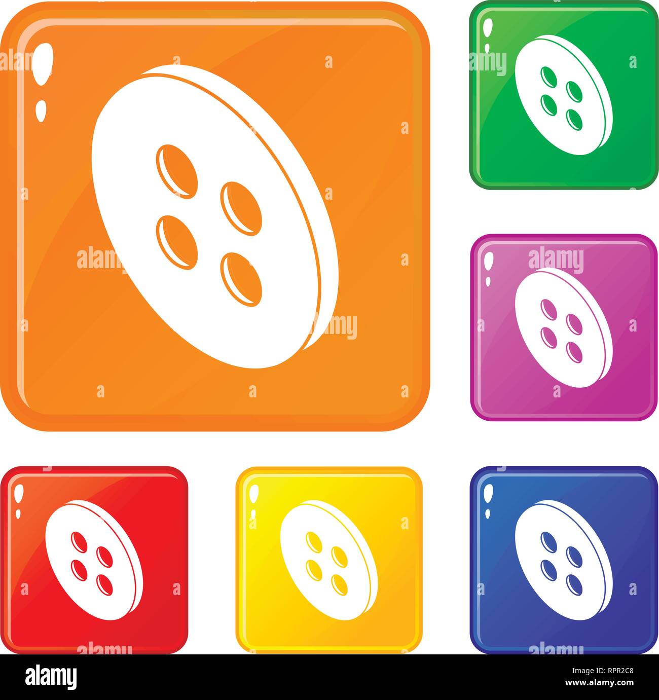 Classic shirt button icons set vector color Stock Vector Image & Art ...