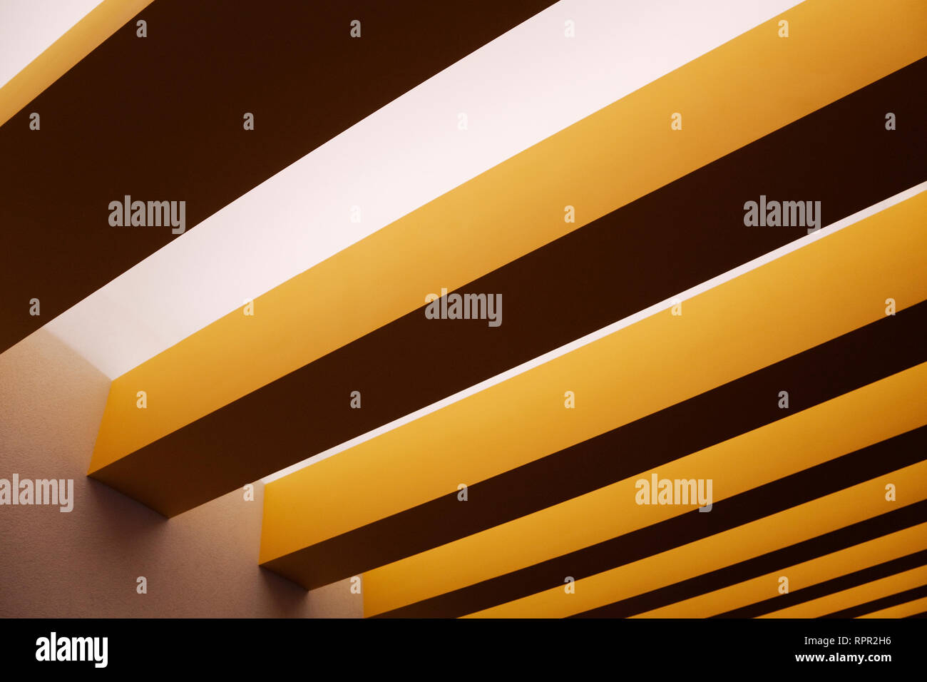 Yellow Ceiling Beams Stock Photo - Alamy
