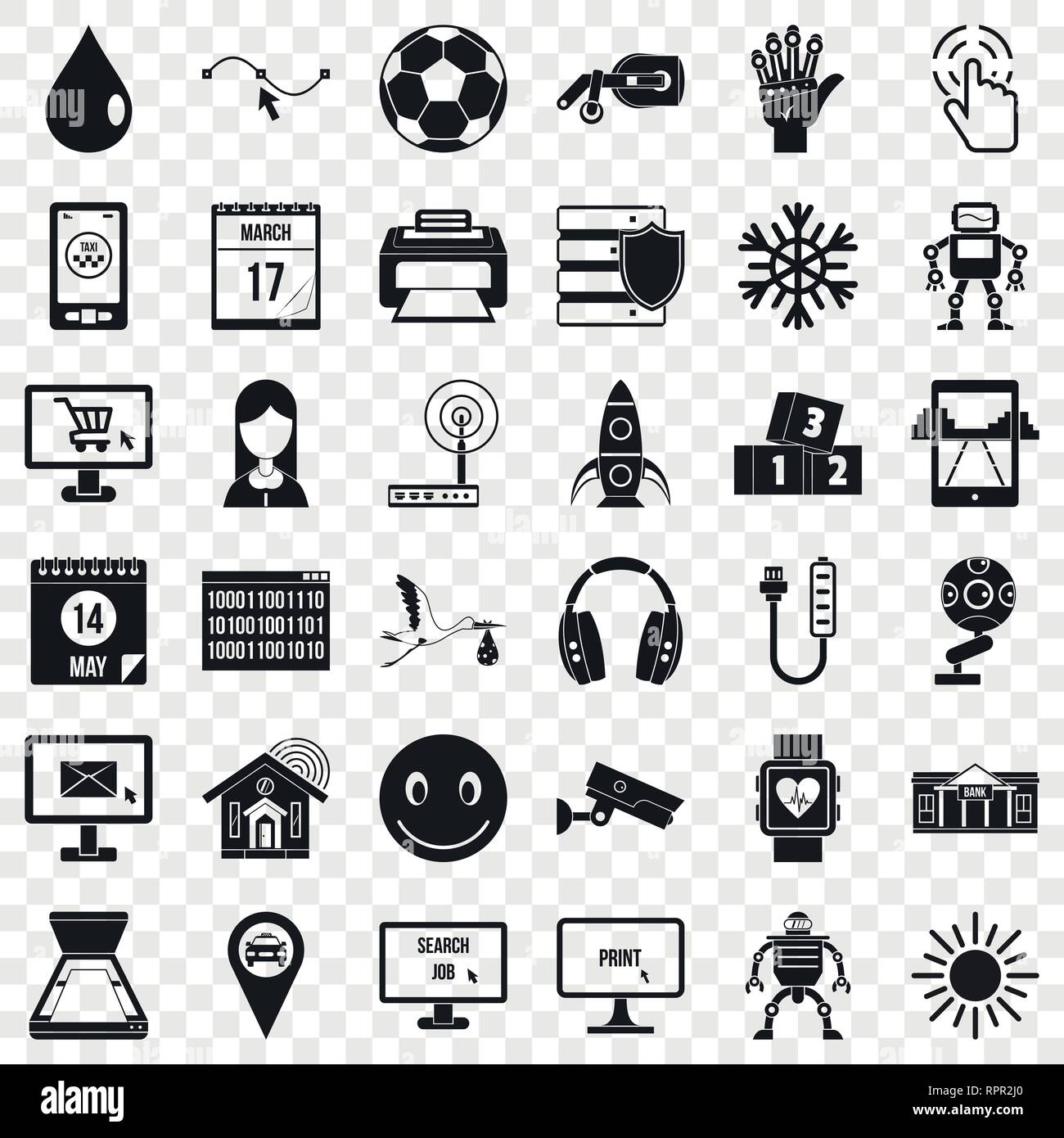 Mobile app icons set, simple style Stock Vector Image & Art - Alamy