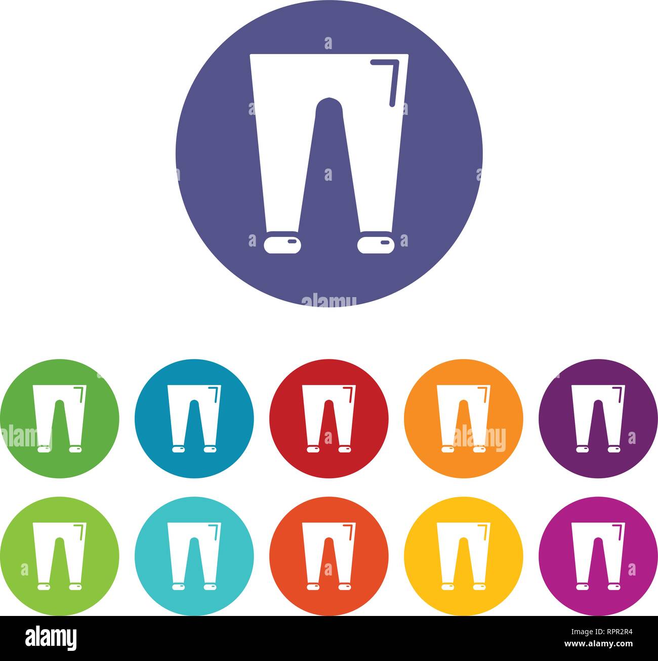 Men fashion accesory pants icons set vector color Stock Vector Image ...