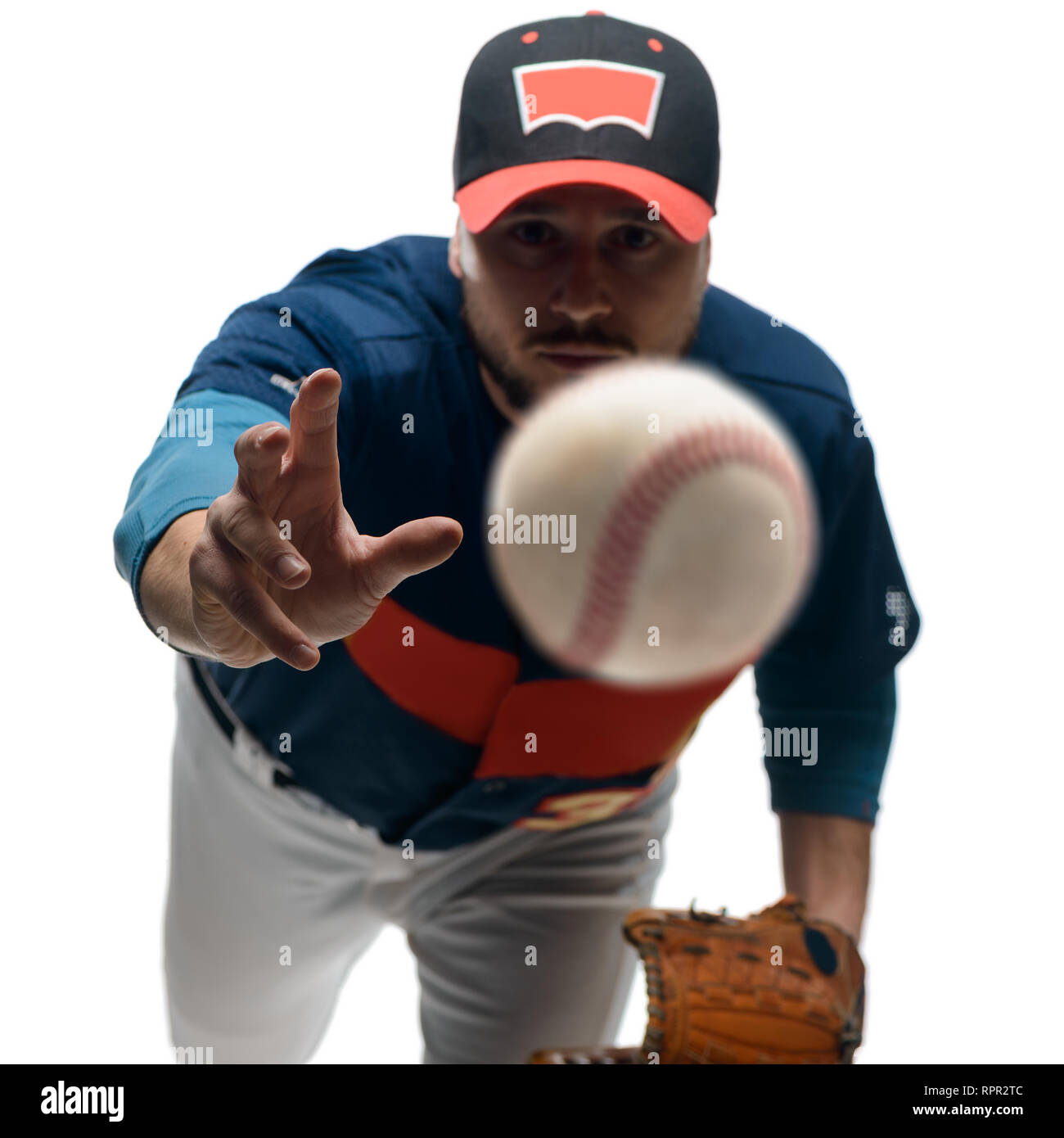 Portrait athlete man throwing ball hi-res stock photography and images ...