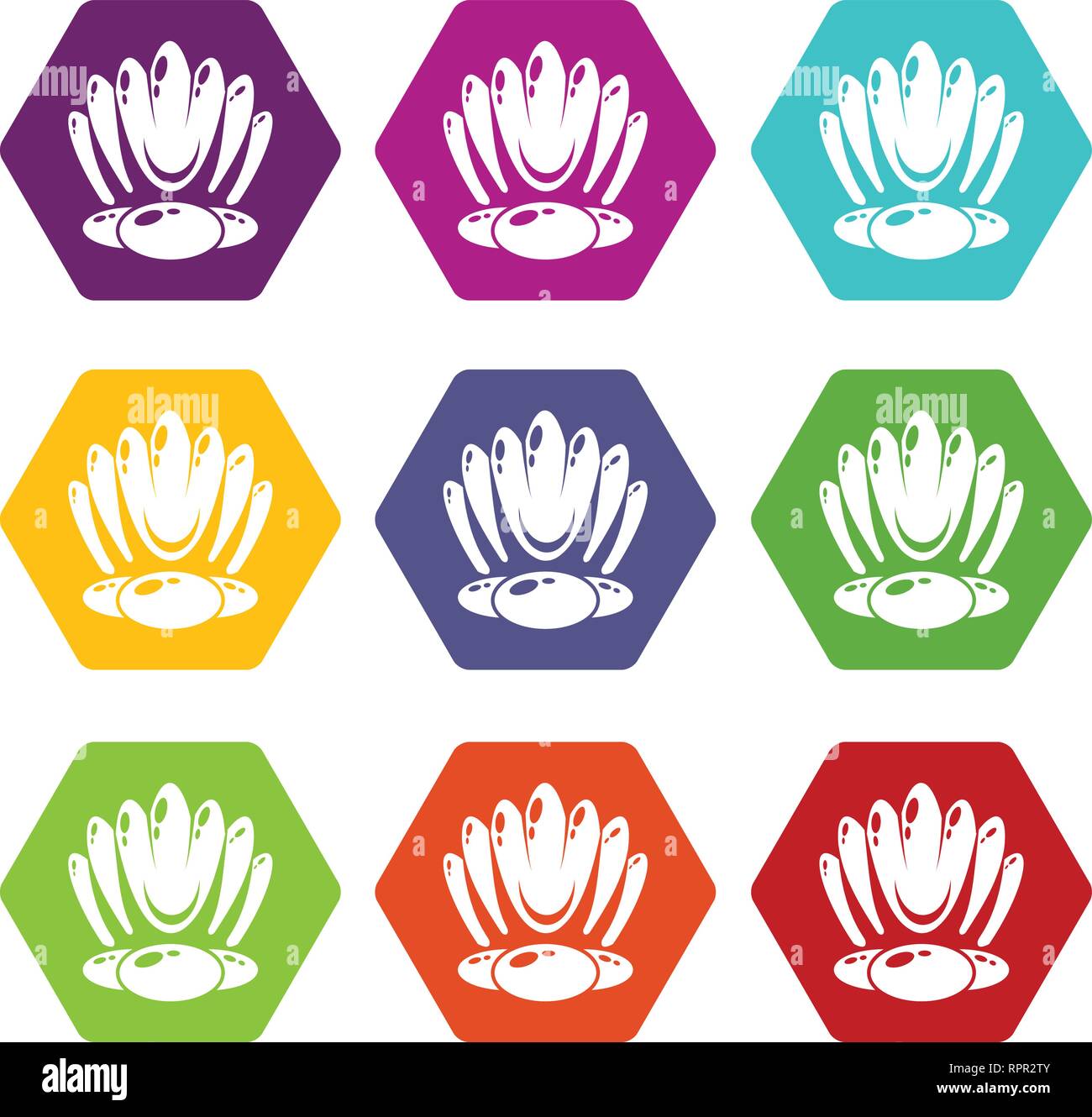 Big shell icons set 9 vector Stock Vector Image & Art - Alamy