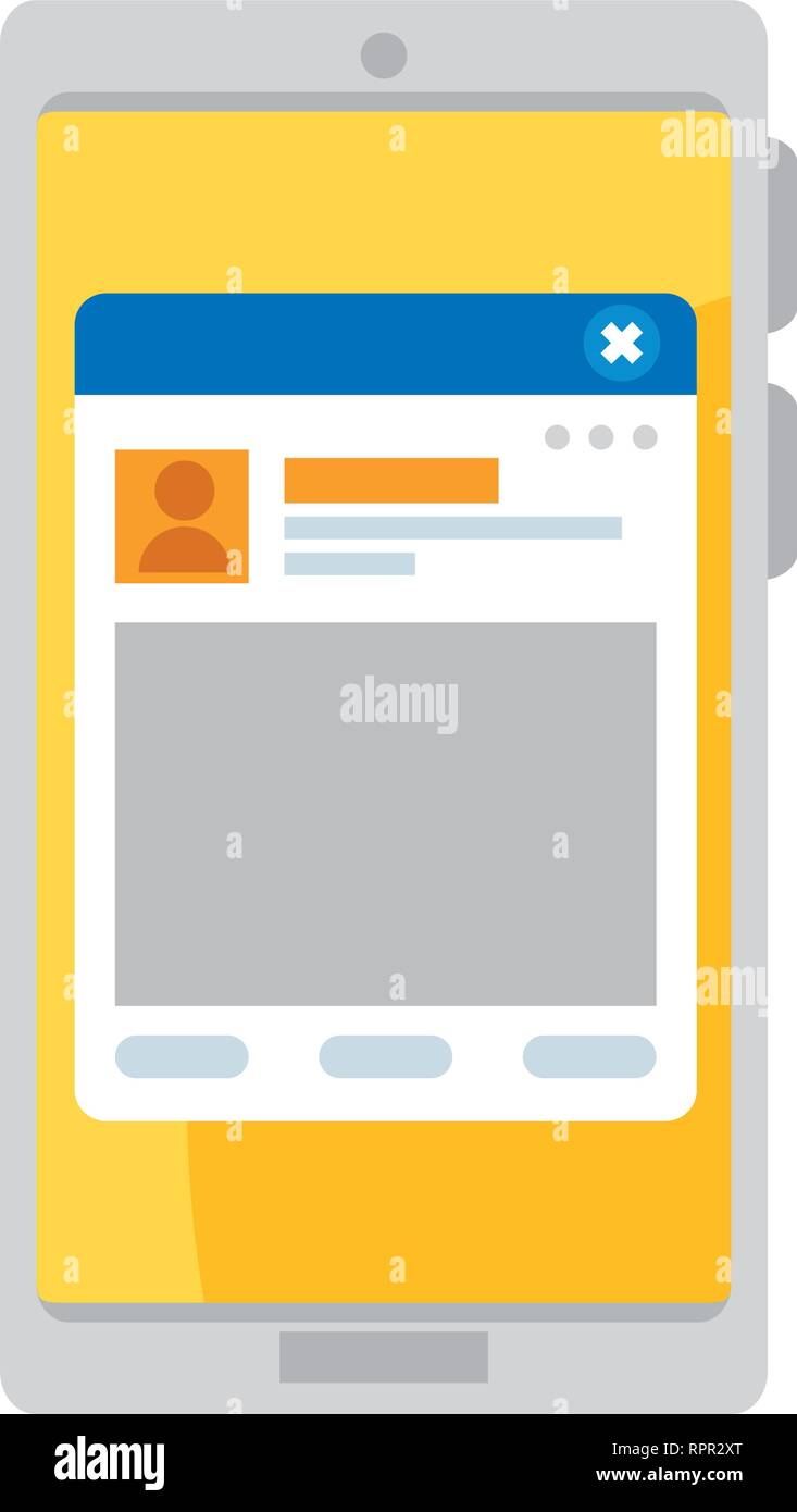 smartphone with webpage template Stock Vector Image & Art - Alamy