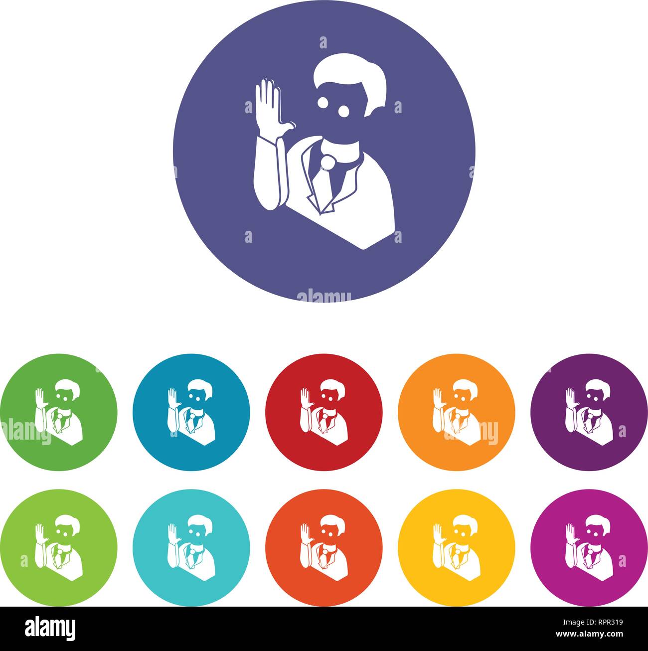 Election candidate oath icons set vector color Stock Vector Image & Art ...