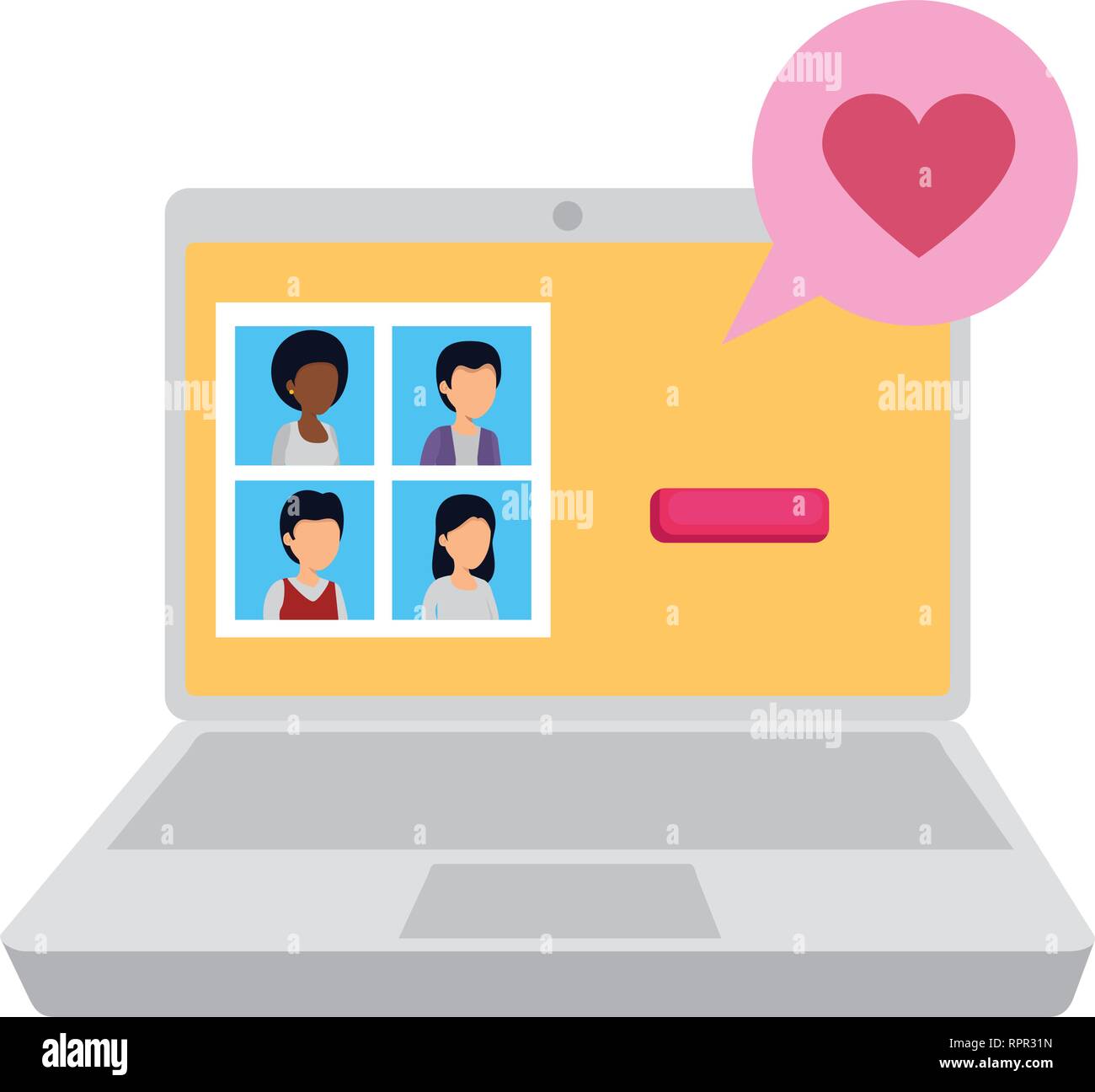 Group people laptop front view Stock Vector Images - Alamy