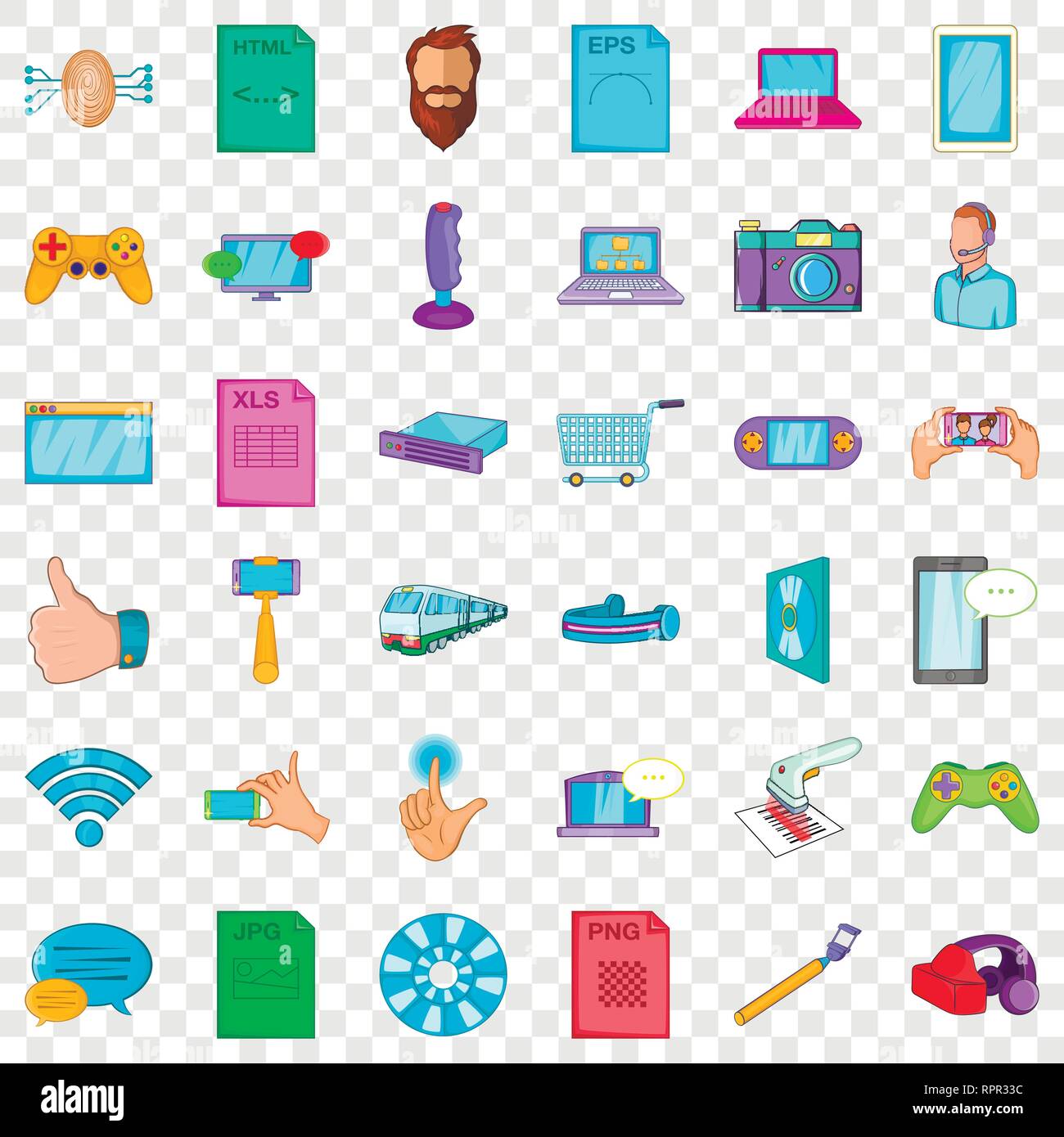 Game app icons set, cartoon style Stock Vector Image & Art - Alamy