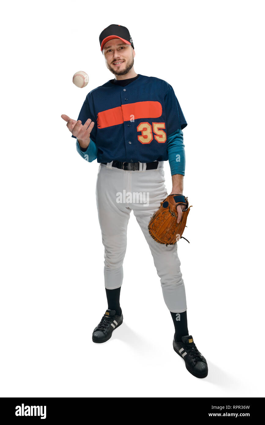 Man playing softball hi-res stock photography and images - Alamy