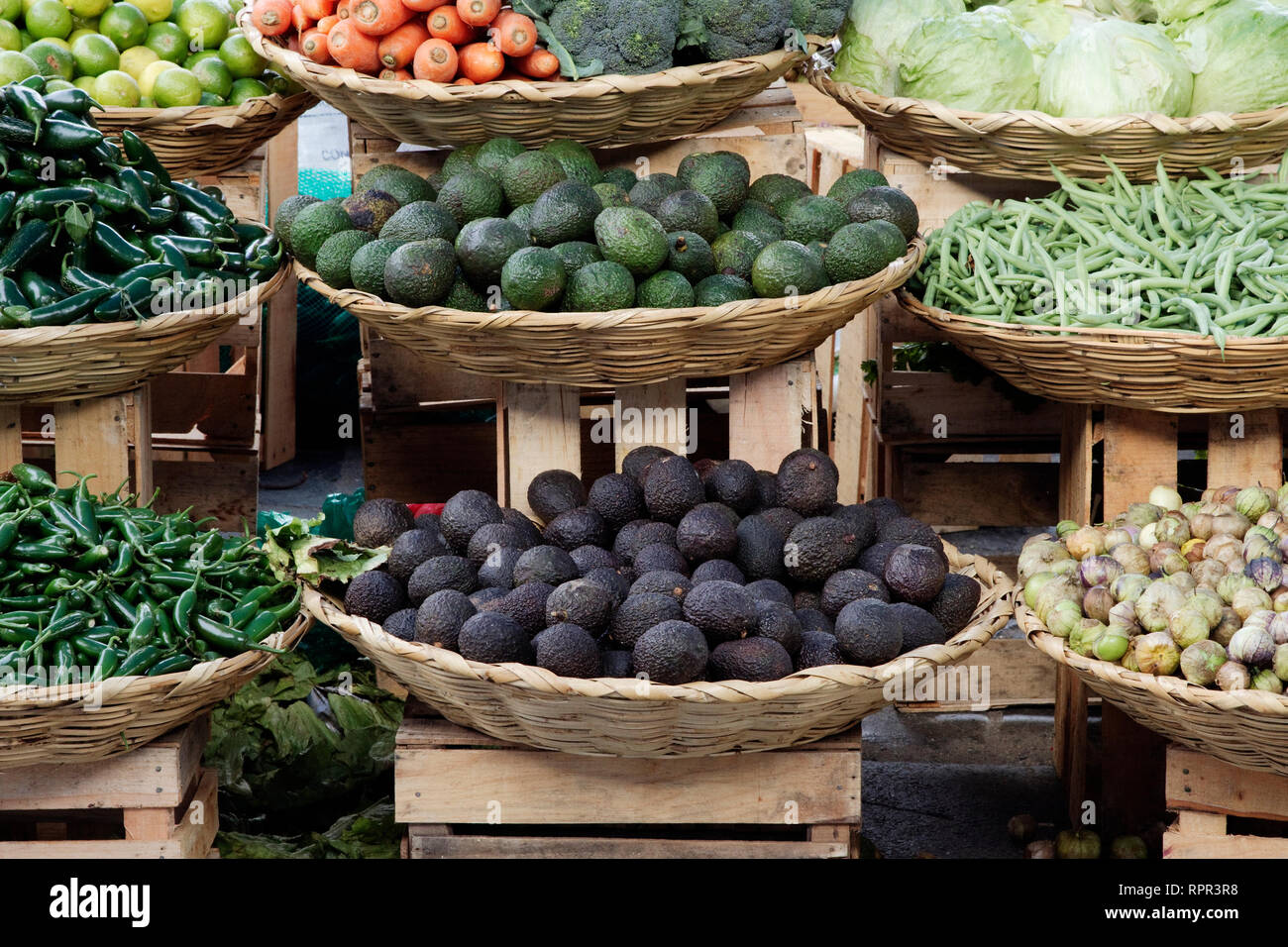 Baskets of Fruits & Vegetables Stock Photo - Alamy
