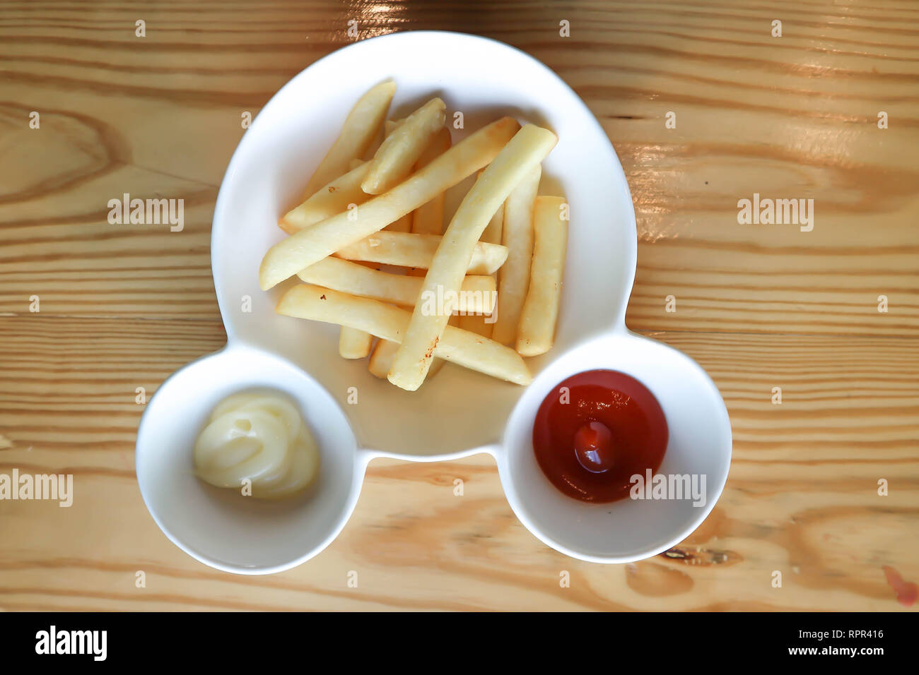 french fries or fried potato with dip Stock Photo - Alamy