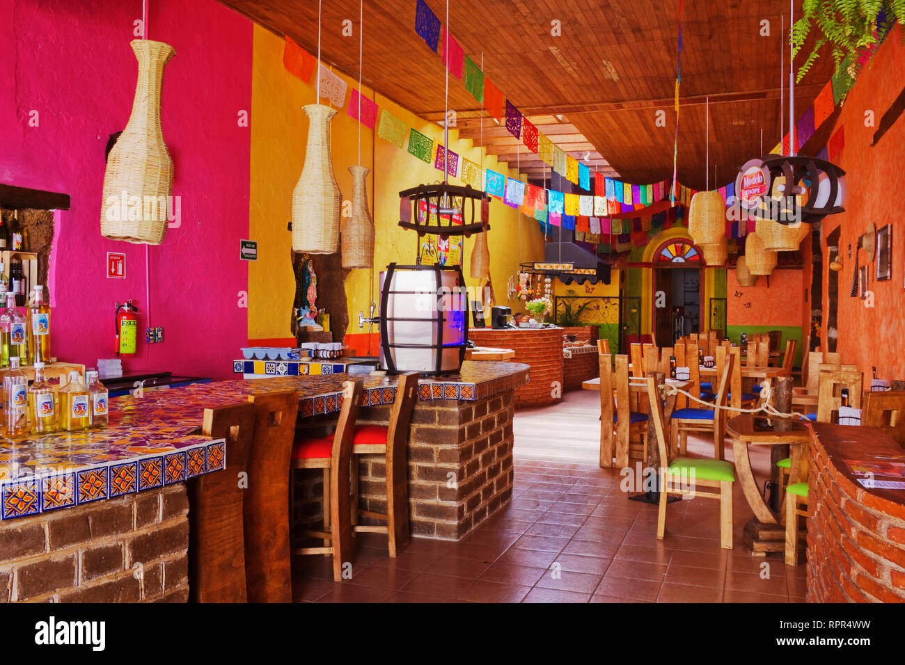 Colorful Interior of Restaurant Stock Photo - Alamy