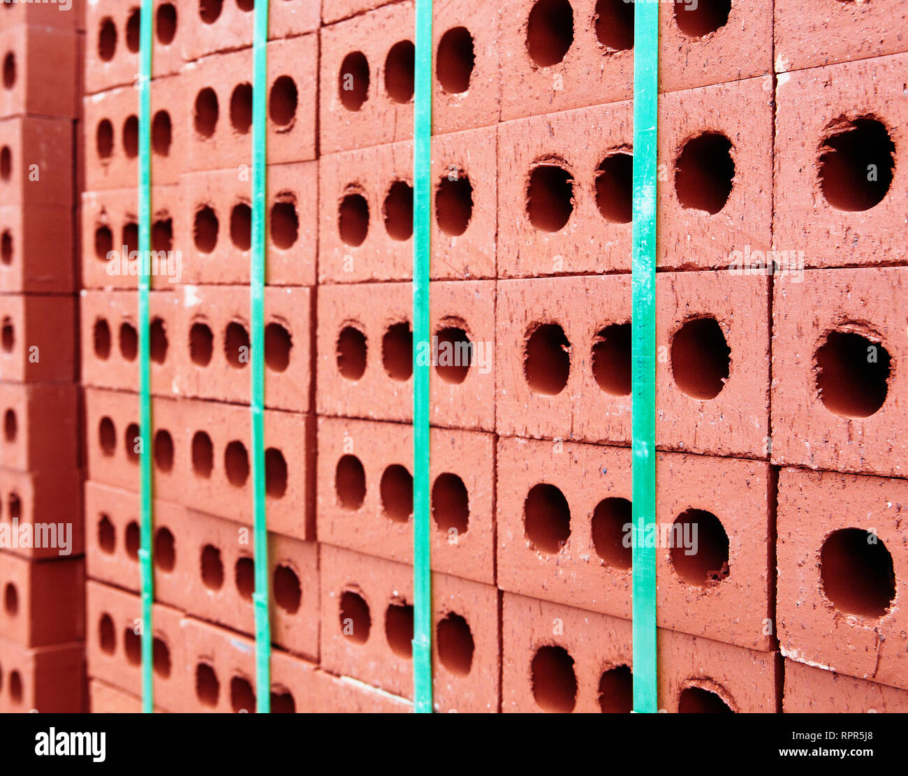 Stack of Red Bricks Bound Together Stock Photo - Alamy