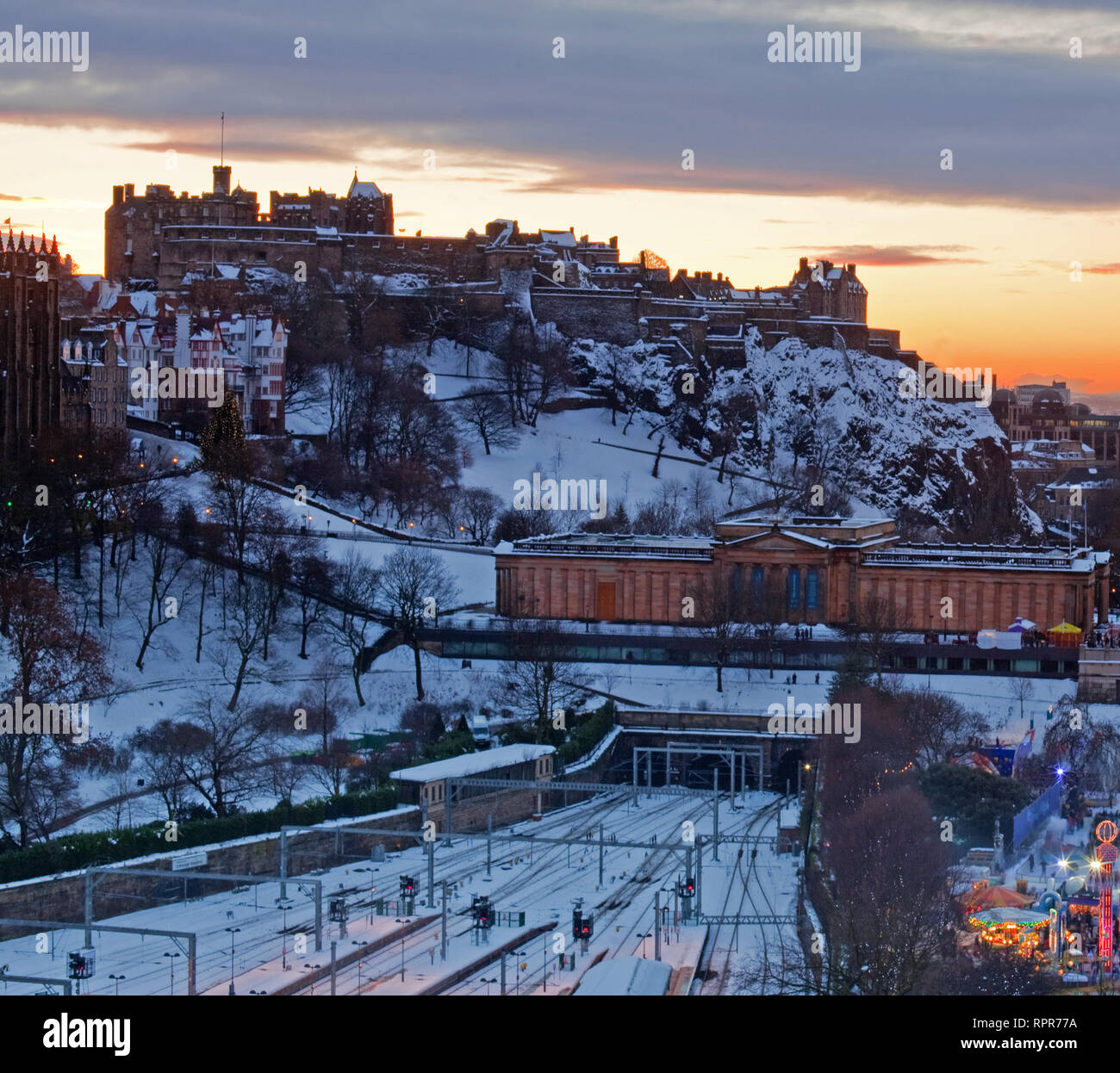 Edinburgh Castle in winter, Scotland Stock Photo - Alamy