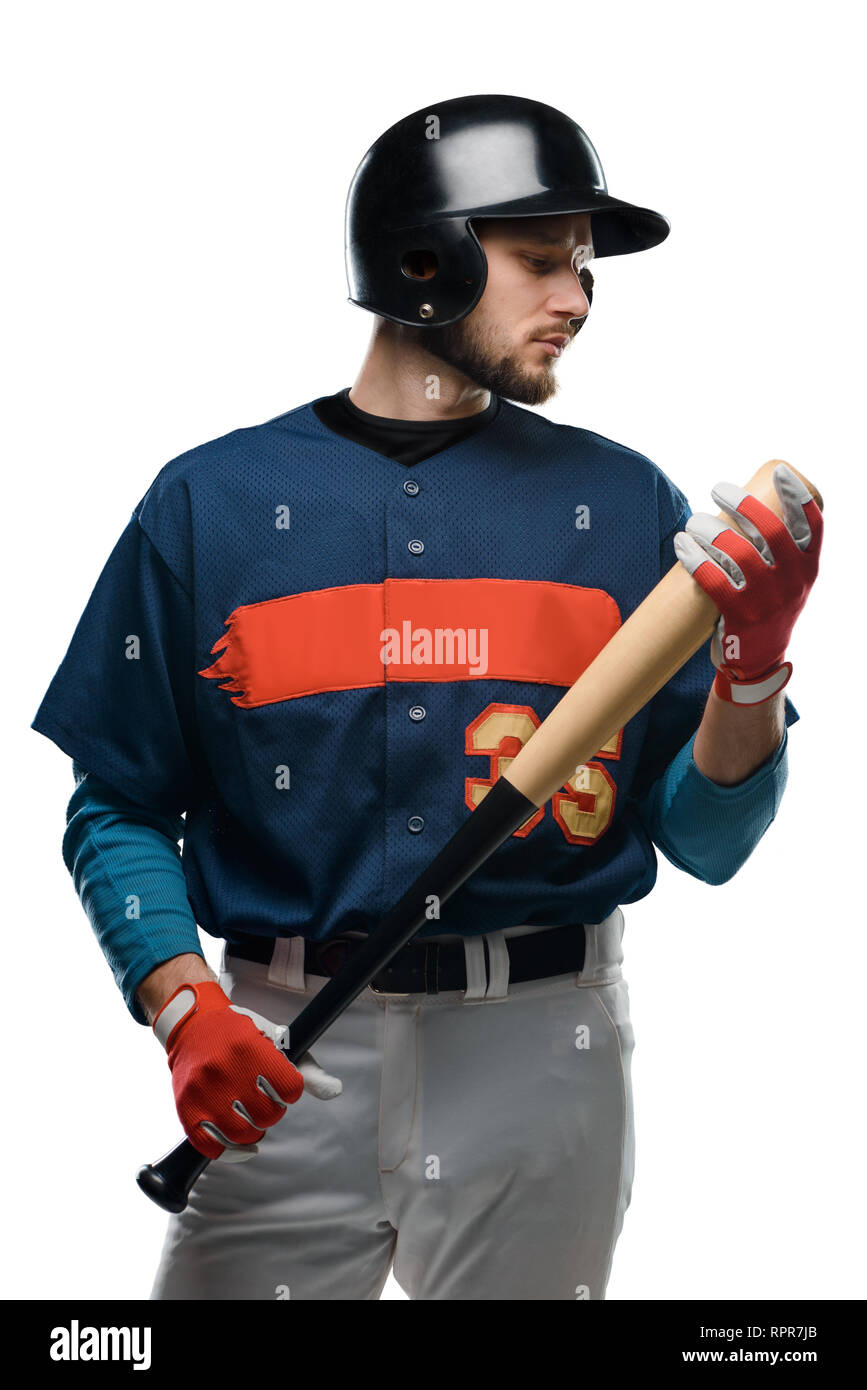 Young man wooden baseball bat hi-res stock photography and images - Alamy