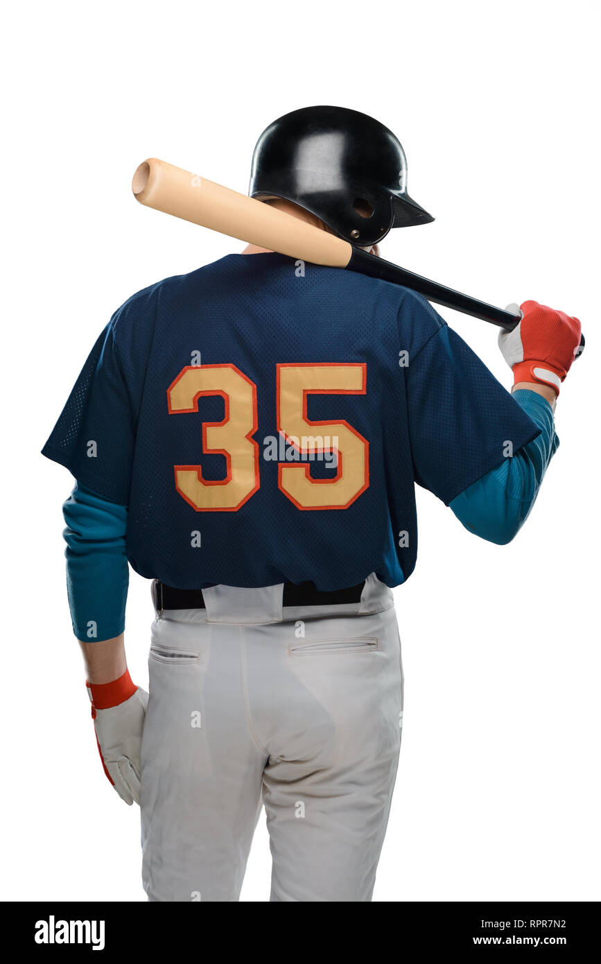Back view on baseball player Stock Photo - Alamy