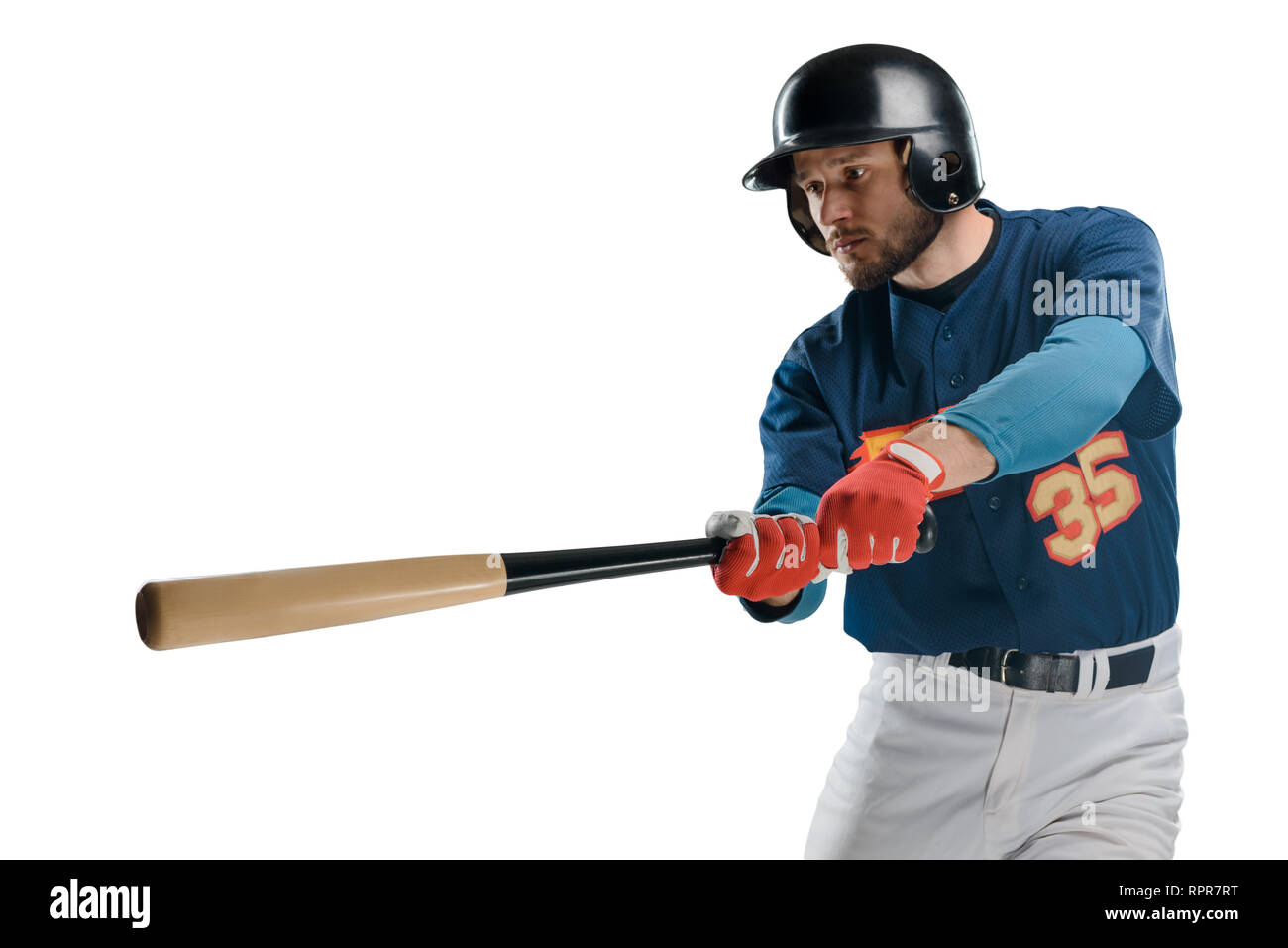 Baseball player hit ball Cut Out Stock Images & Pictures - Alamy