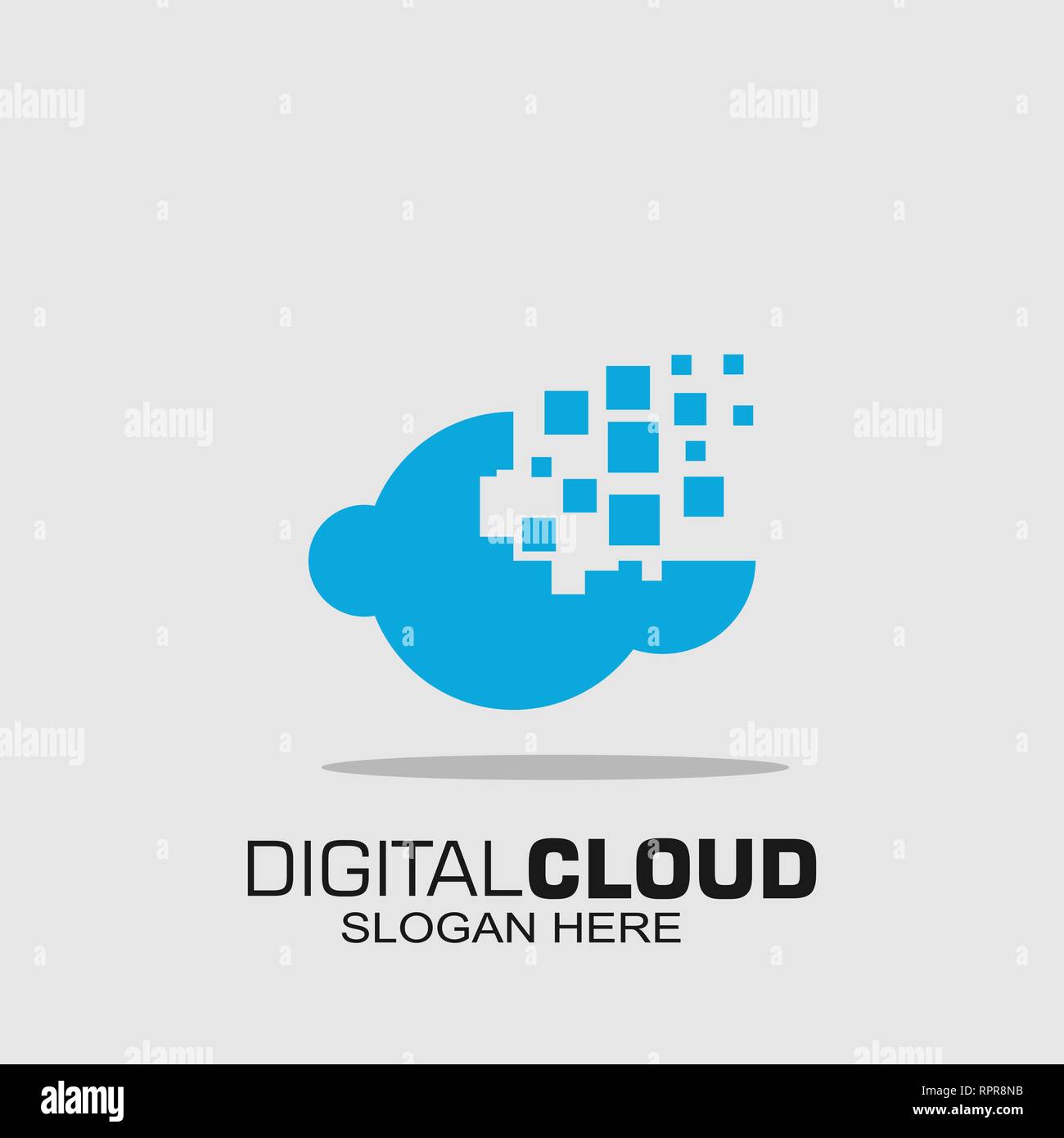 Digital cloud graphic logo template, business tech logo Stock Vector ...