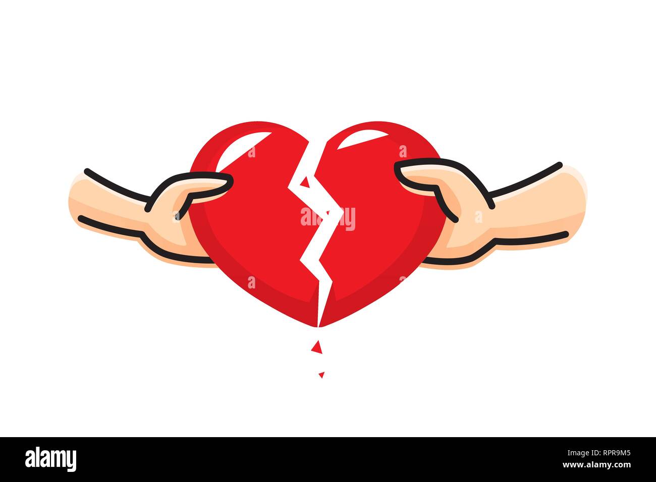 Two hands holding heart vector hi-res stock photography and images - Alamy