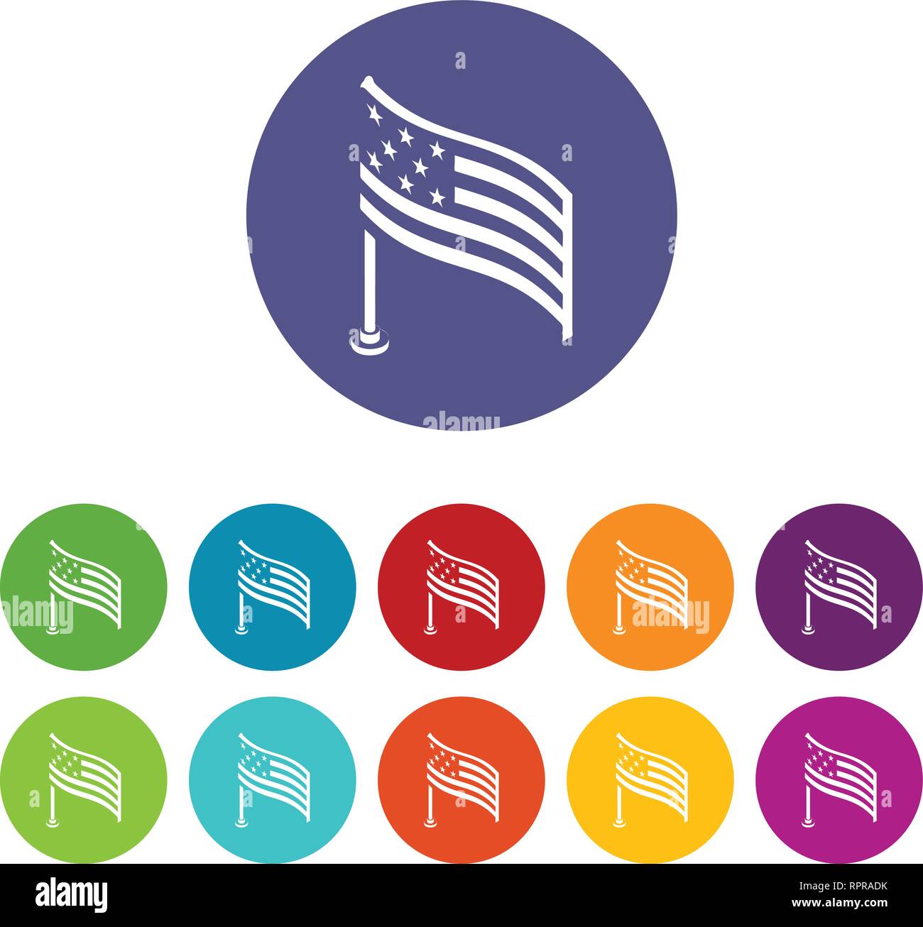 American flag icons set vector color Stock Vector Image & Art - Alamy