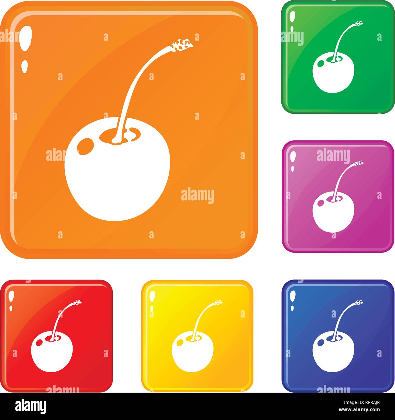 Cherry icons set vector color Stock Vector Image & Art - Alamy