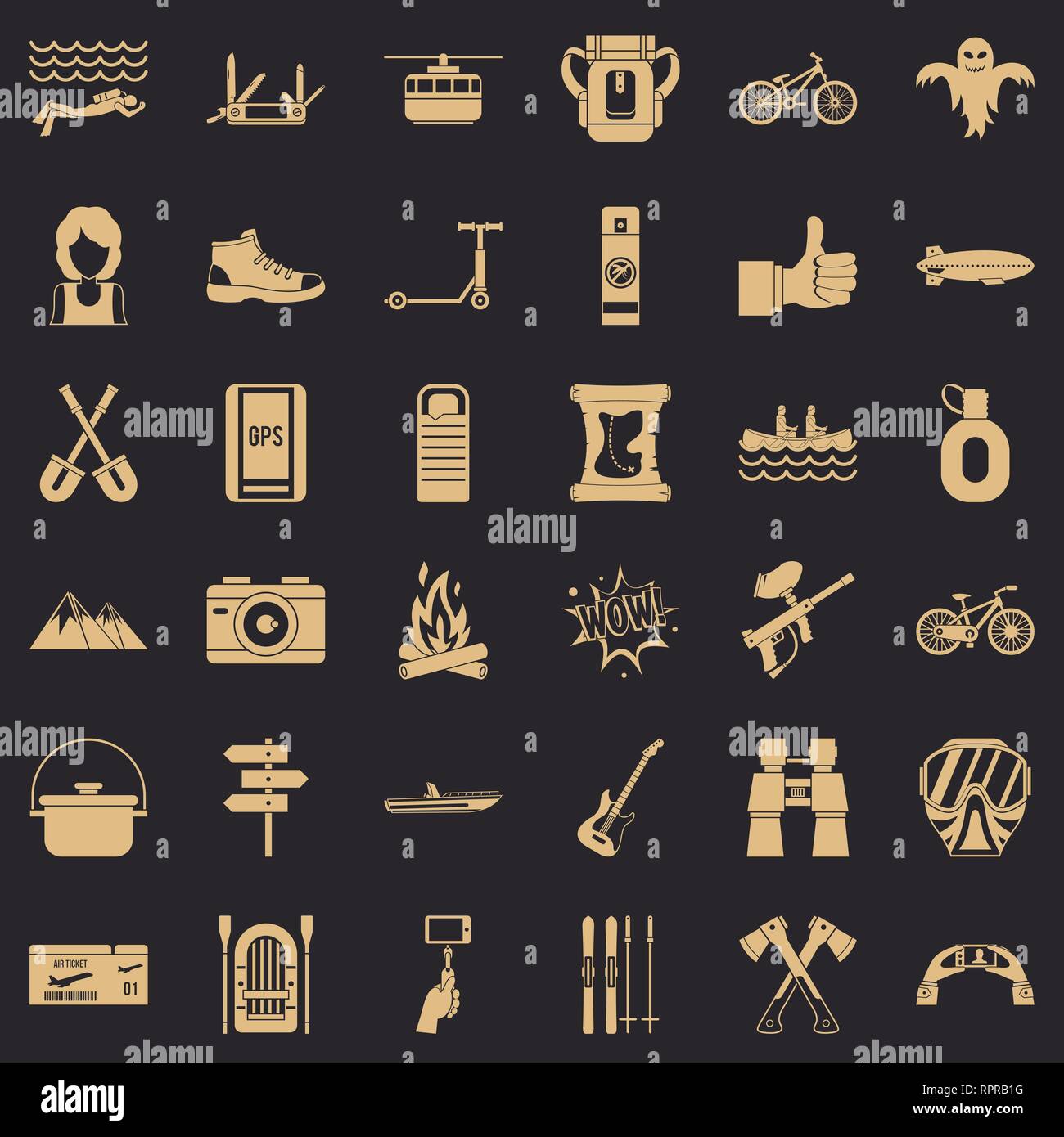 Nature adventure icons set, simple style Stock Vector Image & Art - Alamy