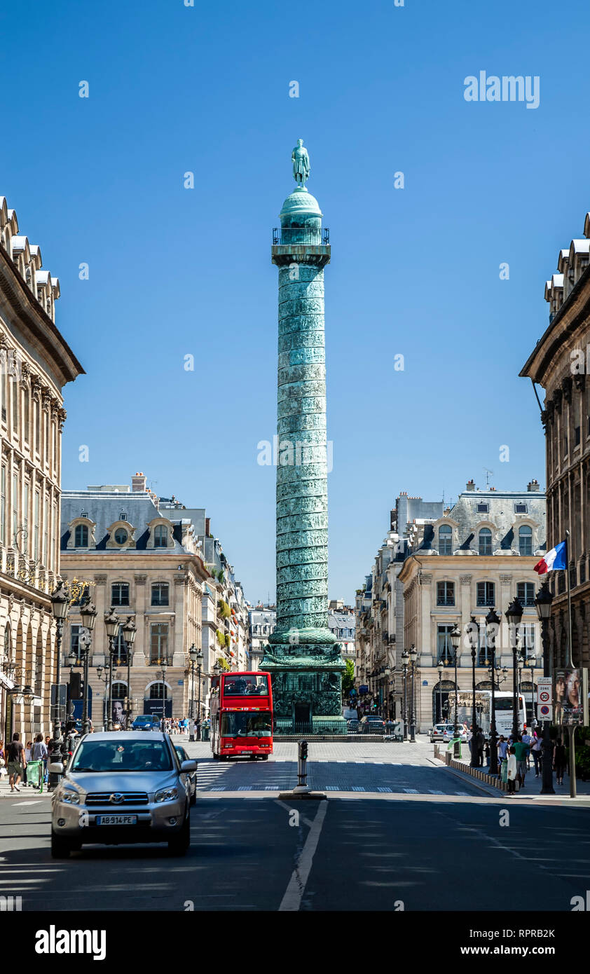 Column, Place Vendome, Paris, France Stock Photo - Alamy